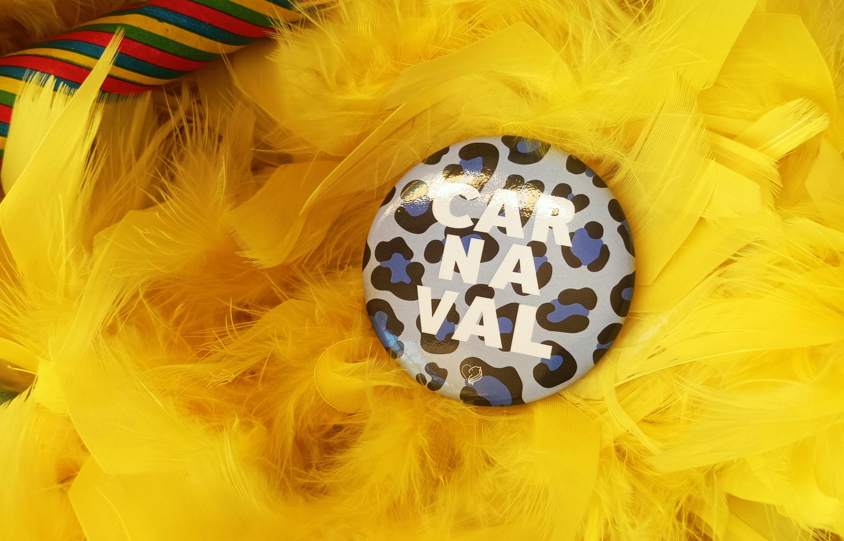 Badge Carnaval léopard bleu
